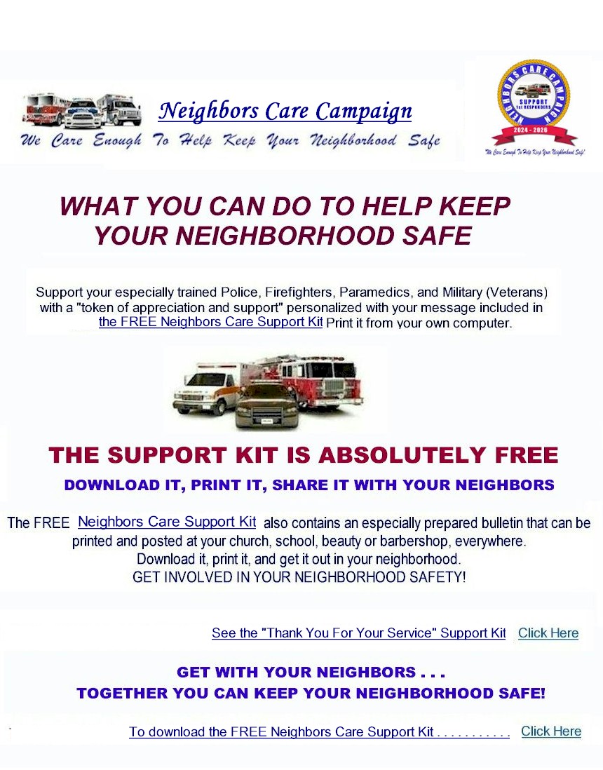 help 1st responders help keep your neighborhood safe